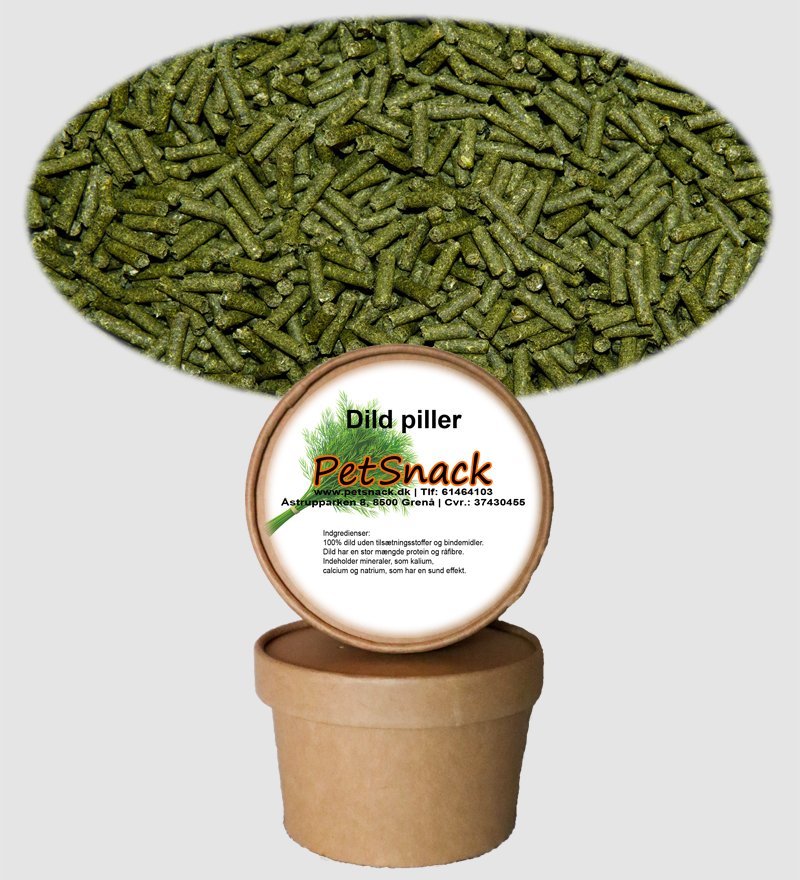 Dild Piller 160 g - Urte- og grøntsagspiller - PetSnack.dk